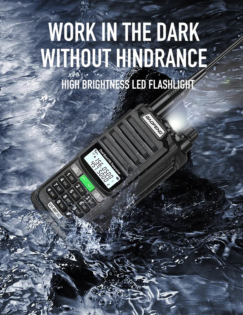 Baofeng UV-98 Pro IP68 Waterproof SOS Dual Band Walkie Talkie FM Radio - Baofeng