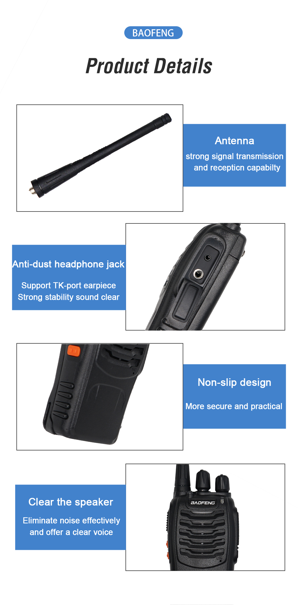 BAOFENG 888s UHF 400-470MHz Radio Walkie Talkie - Baofeng