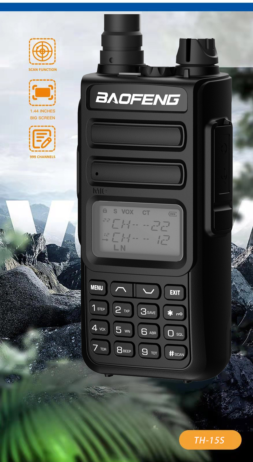 BAOFENG TH15S Dual Band Handheld Receiver Ham Radio - Baofeng